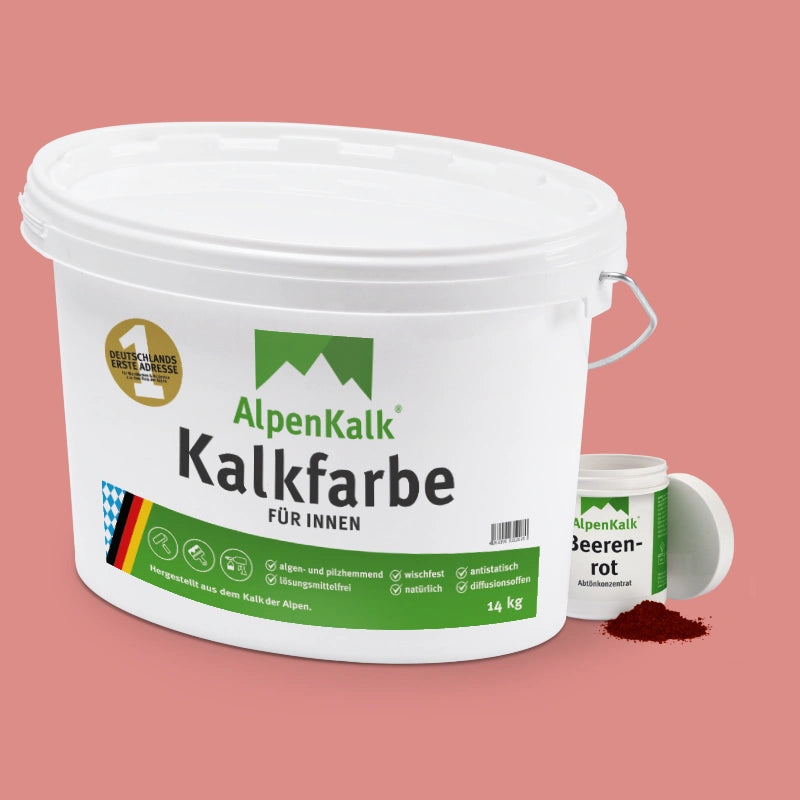 Kalkfarbe INNEN 14 kg Beeren-Rot (65 m²) — AlpenKalk GmbH