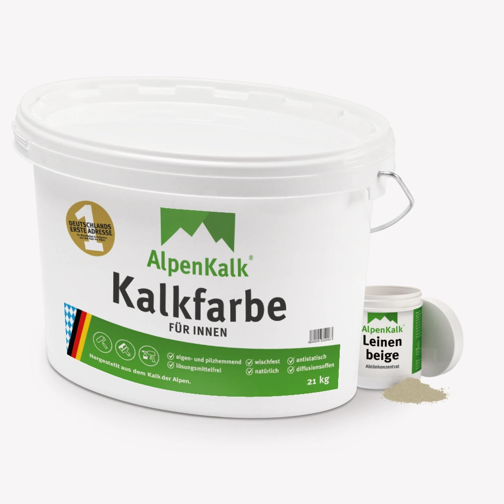 Kalkfarbe INNEN Leinen-Beige 21 kg (100 m²) — AlpenKalk GmbH