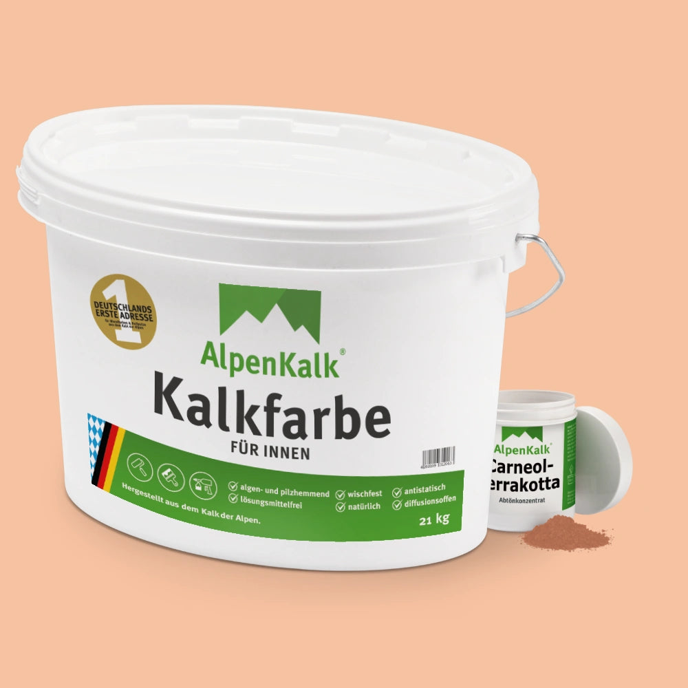Kalkfarbe INNEN 21 kg Carneol-Terrakotta (100 m²) — AlpenKalk GmbH