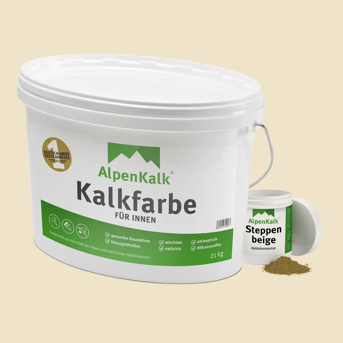 Kalkfarbe INNEN Steppen-Beige 21 kg (100 m²) — AlpenKalk GmbH