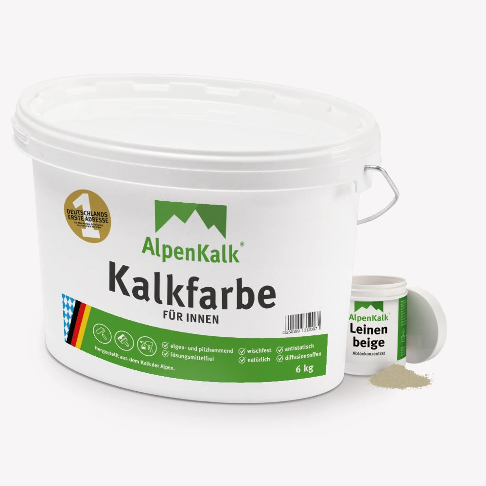 Kalkfarbe INNEN Leinen-Beige 6 kg (30 m²) — AlpenKalk GmbH