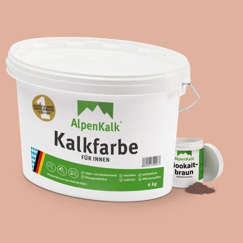 Kalkfarbe INNEN 6 kg Mookait-Braun (30 m²) — AlpenKalk GmbH