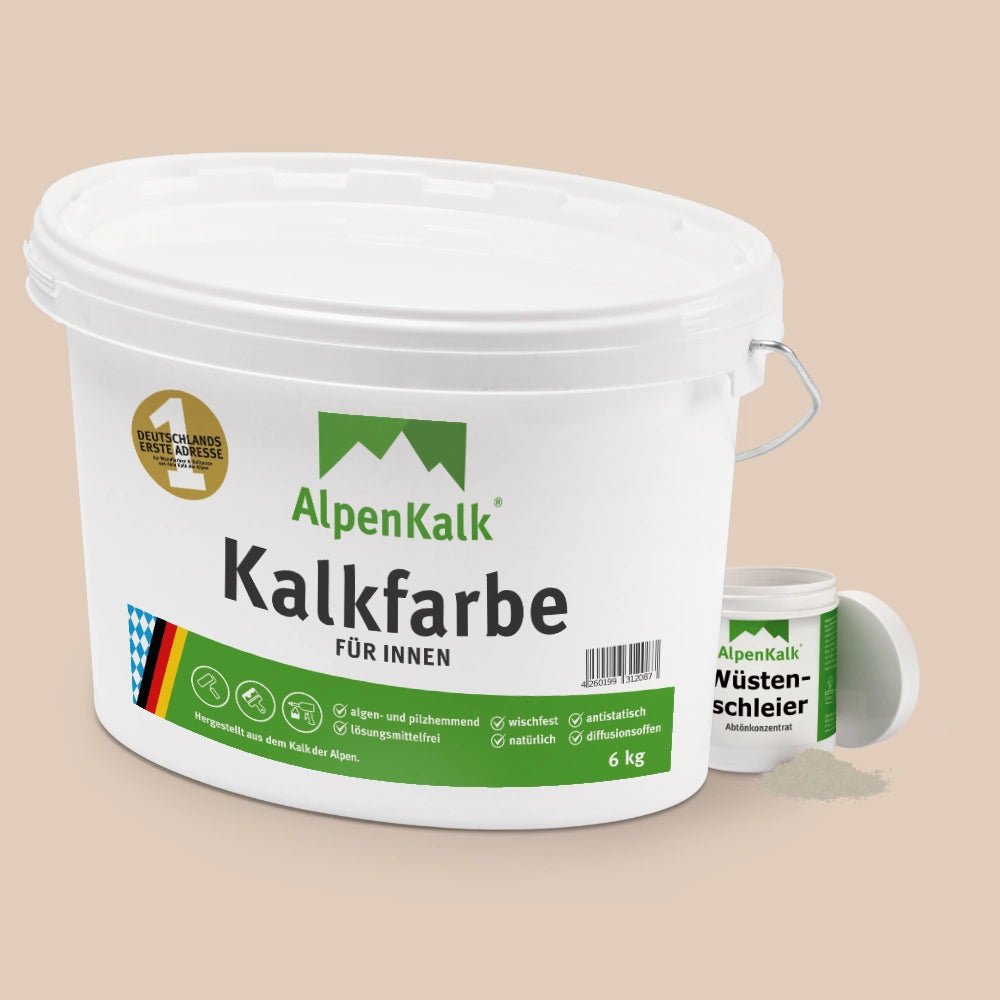 Kalkfarbe INNEN Wüstenschleier 6 kg (30 m²) — AlpenKalk GmbH
