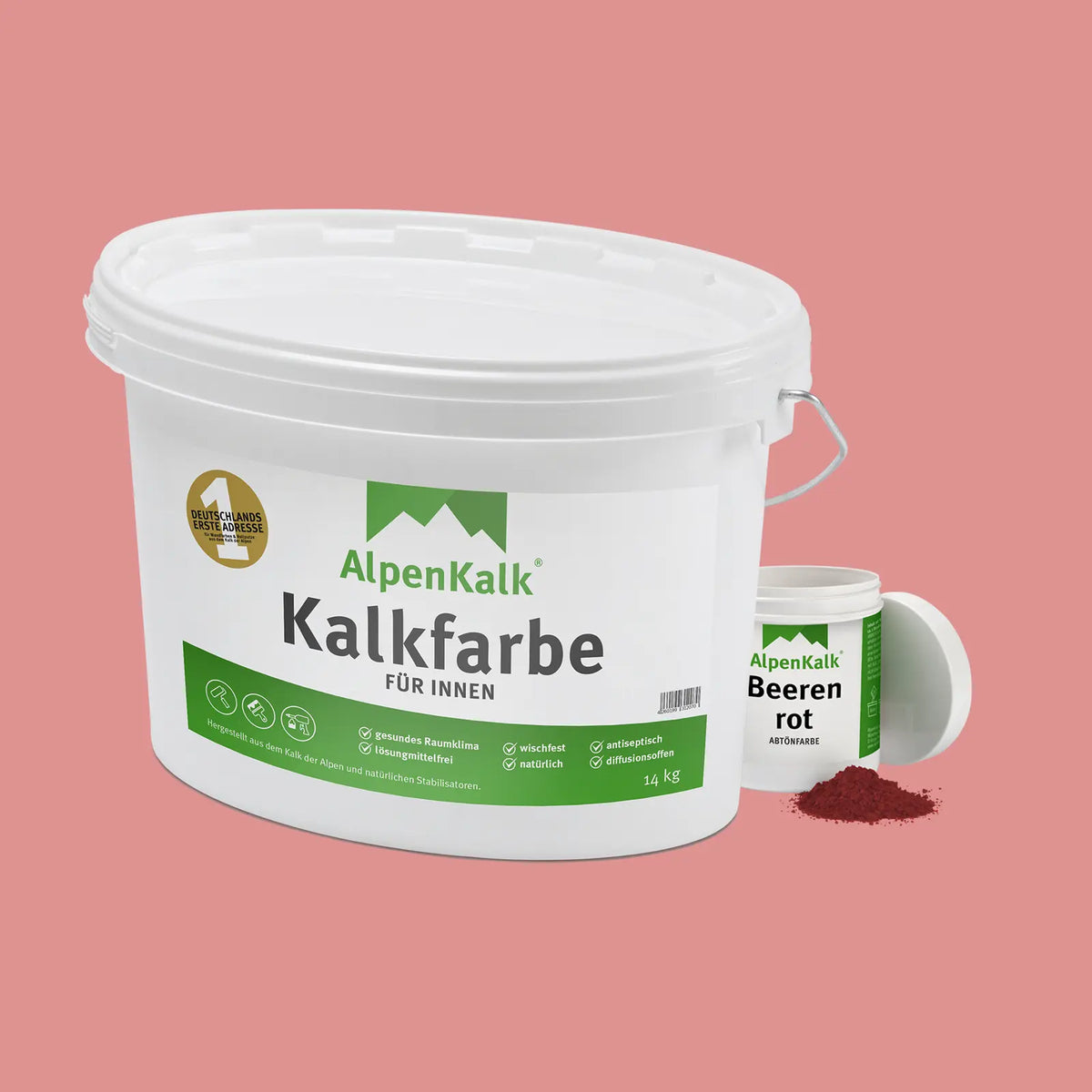 Kalkfarbe INNEN 14 kg Beeren-Rot (65 m²) — AlpenKalk GmbH