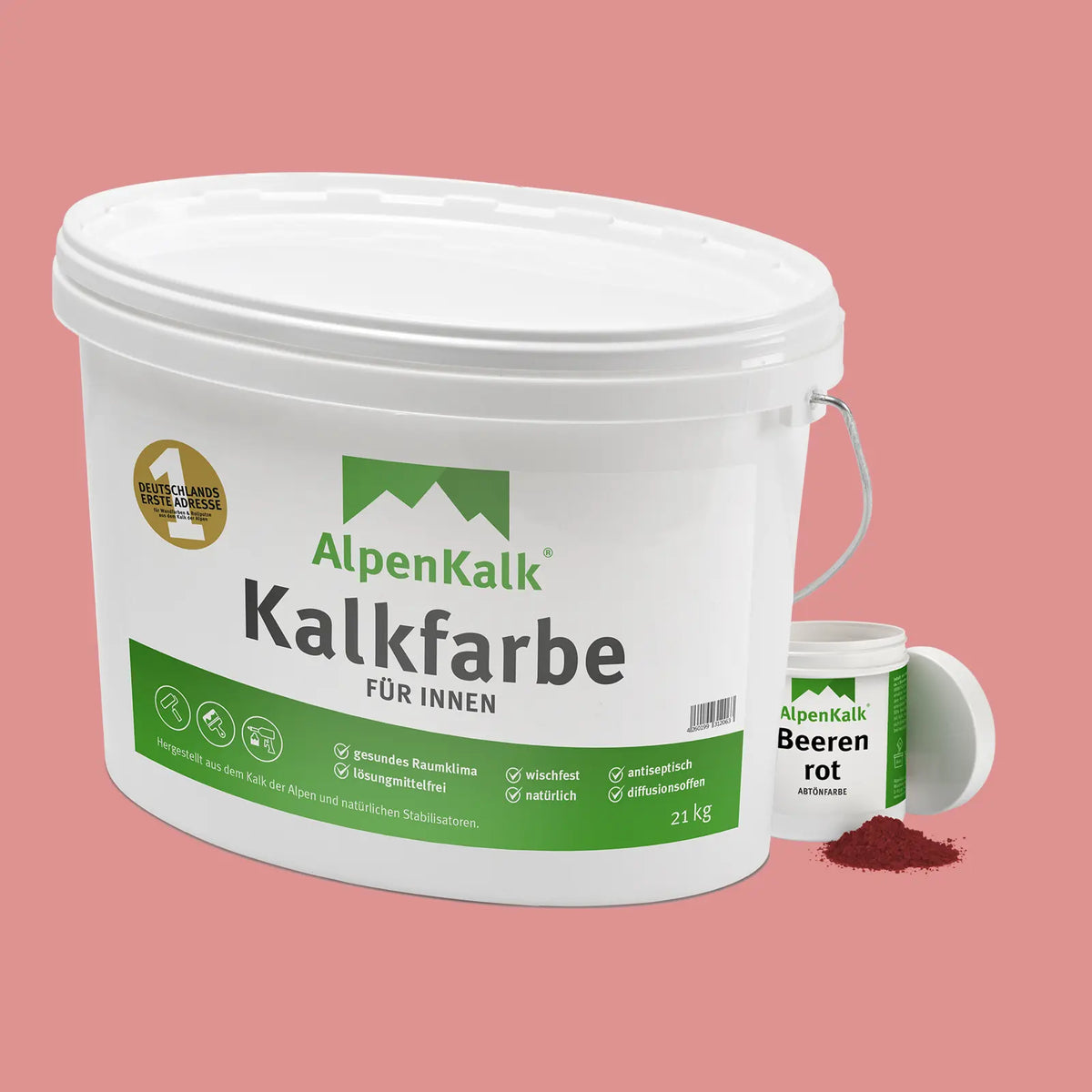 Kalkfarbe INNEN 21 kg Beeren-Rot (100 m²) — AlpenKalk GmbH